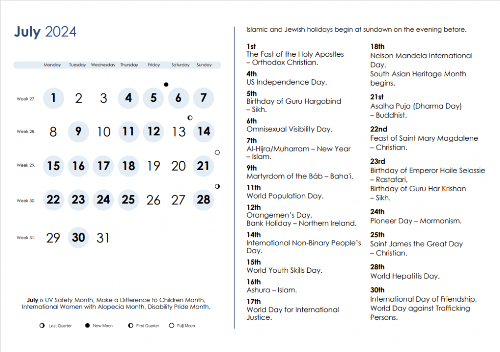 The world’s leading Inclusion Calendar for all your staff - trusted ...